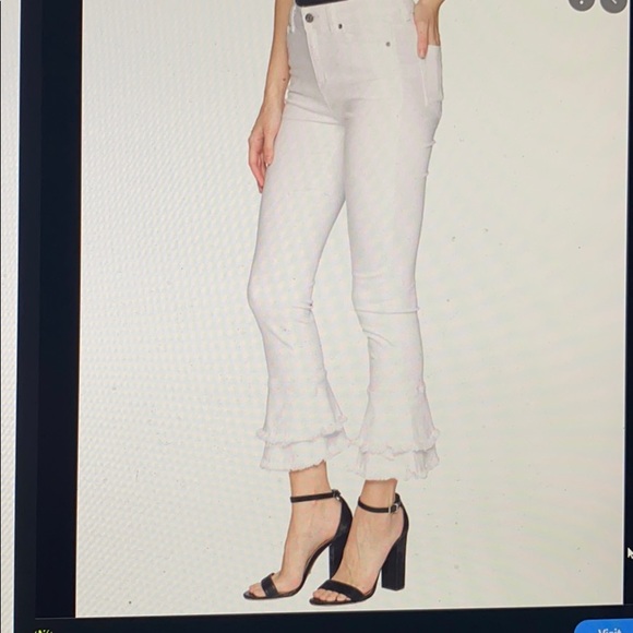 1. State | Jeans | State Jeans In Ultra White Frayed Ruffle Ankle ...